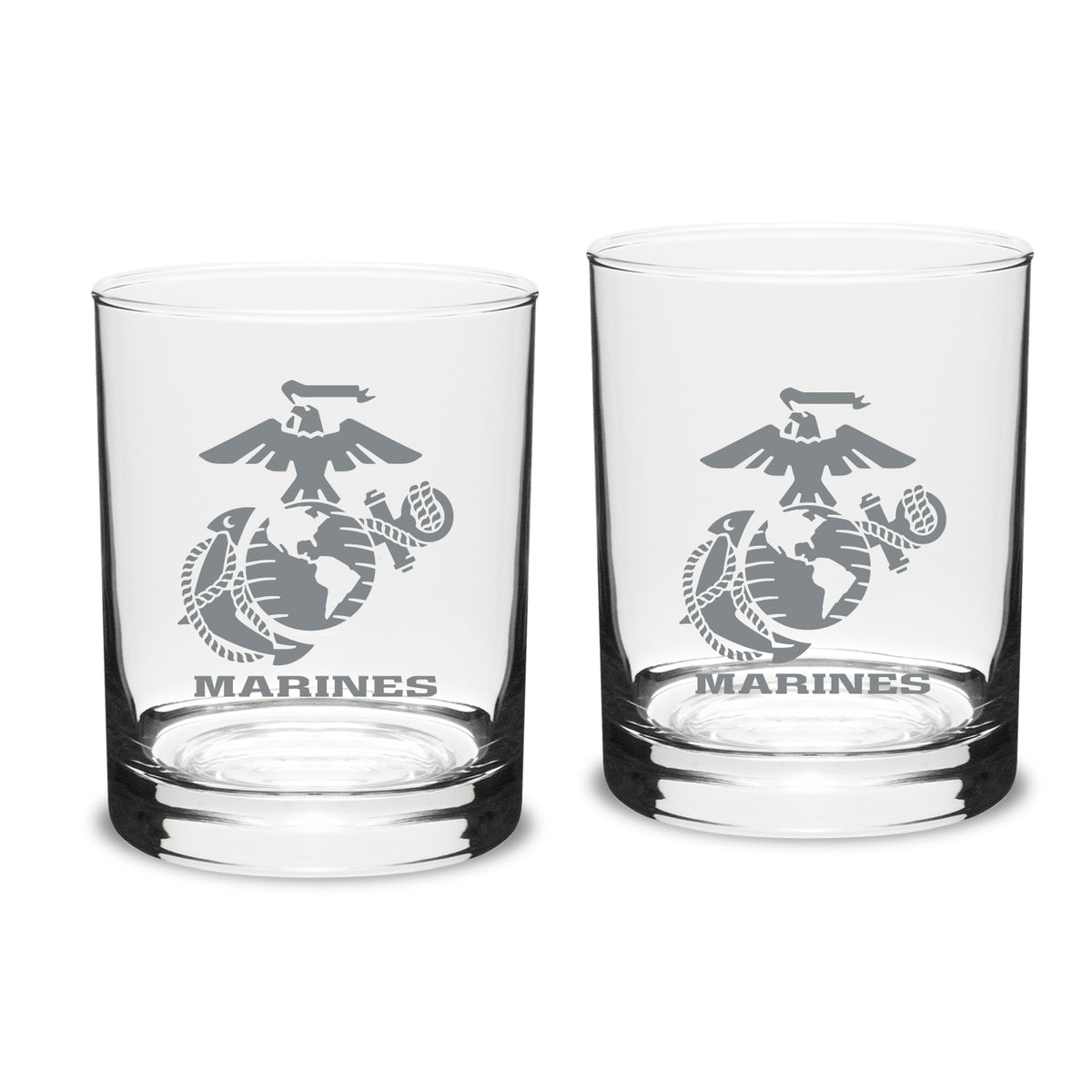 Marines EGA 14oz Deep Etched Double Old Fashion Glasses (Clear)*